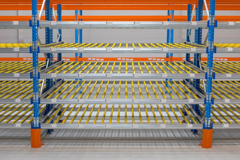 New Gravity Flow Shelf stock photo. Image of shelf, logistic - 272204264