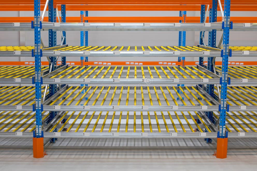 New Gravity Flow Shelf stock photo. Image of shelf, logistic - 272204264