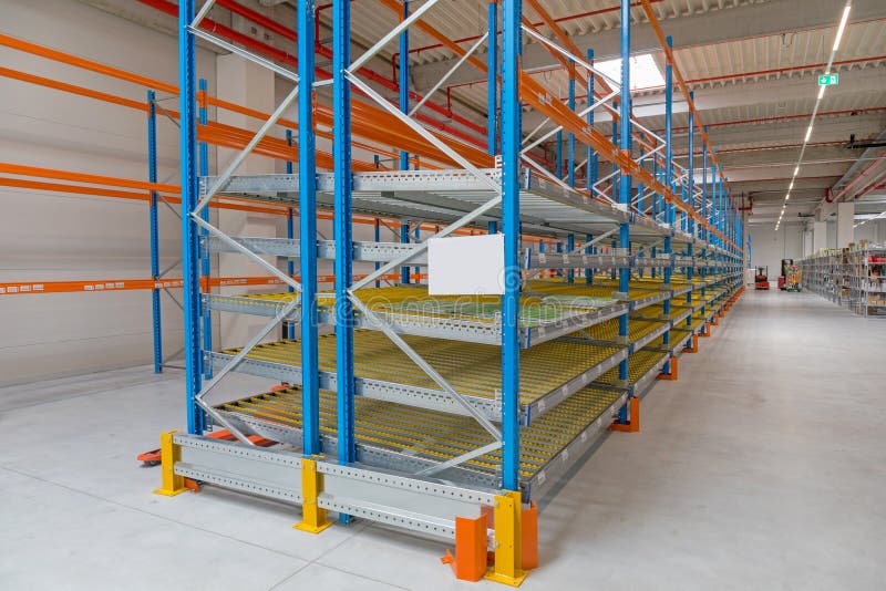 Gravity Flow Shelves stock photo. Image of logistics - 204808720