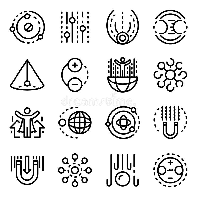 Gravity Icons Set, Outline Style Stock Vector - Illustration of falling ... Gravity Icons Set, Outline Style Stock Vector - Illustration of falling ...