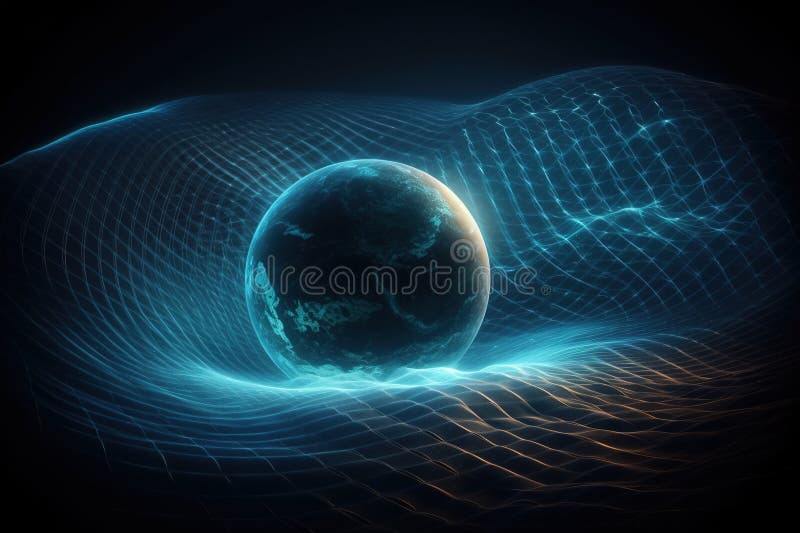 Gravity Planet Earth, Gravitational Waves Concept. Physical and ...