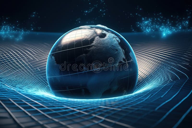 Gravity Planet Earth, Gravitational Waves Concept. Physical and ...