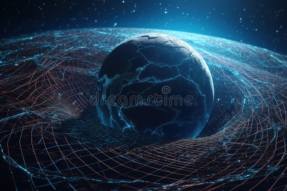 Gravity Planet Earth, Gravitational Waves Concept. Physical and ...