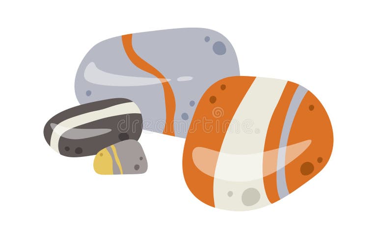 Gravity Stacked Rock Sculptures Flat Illustration Stones with Pattern ...