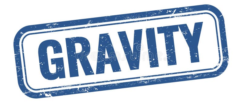 GRAVITY Text on Blue Grungy Vintage Stamp Stock Illustration ...