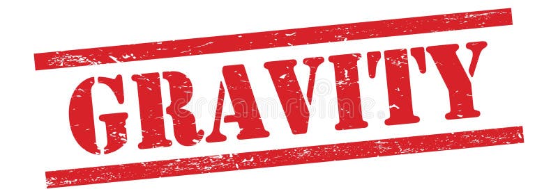 GRAVITY Text on Red Grungy Lines Stamp Stock Illustration ...