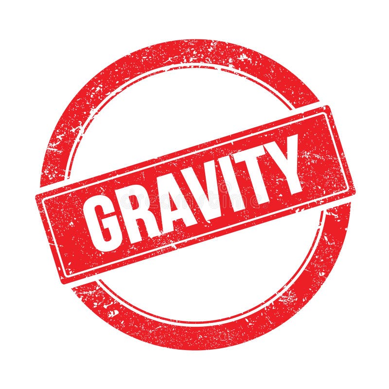 GRAVITY Text on Red Grungy Round Stamp Stock Illustration ...