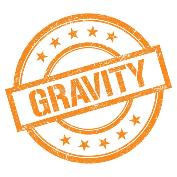 GRAVITY Text Written on Orange Vintage Stamp Stock Illustration ...