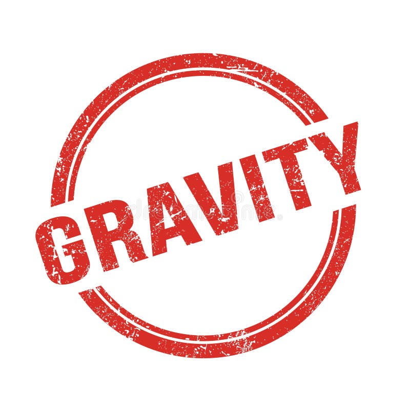 GRAVITY Text Written on Red Grungy Round Stamp Stock Illustration ...