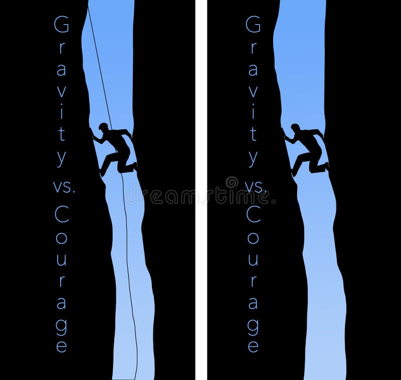 Gravity Versus Courage is the Theme of this Rock Climbing Graphic ...