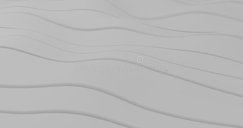 Abstract Background with Wavy Solid Lines in Gray Colors. 3d ...