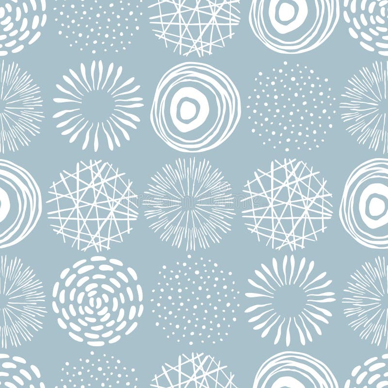 Doodle Circle Texture Horizontal Seamless Pattern Stock Illustrations ...
