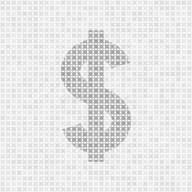 Gray Abstract Grid Vector Dollar Symbol Stock Vector - Illustration of ...
