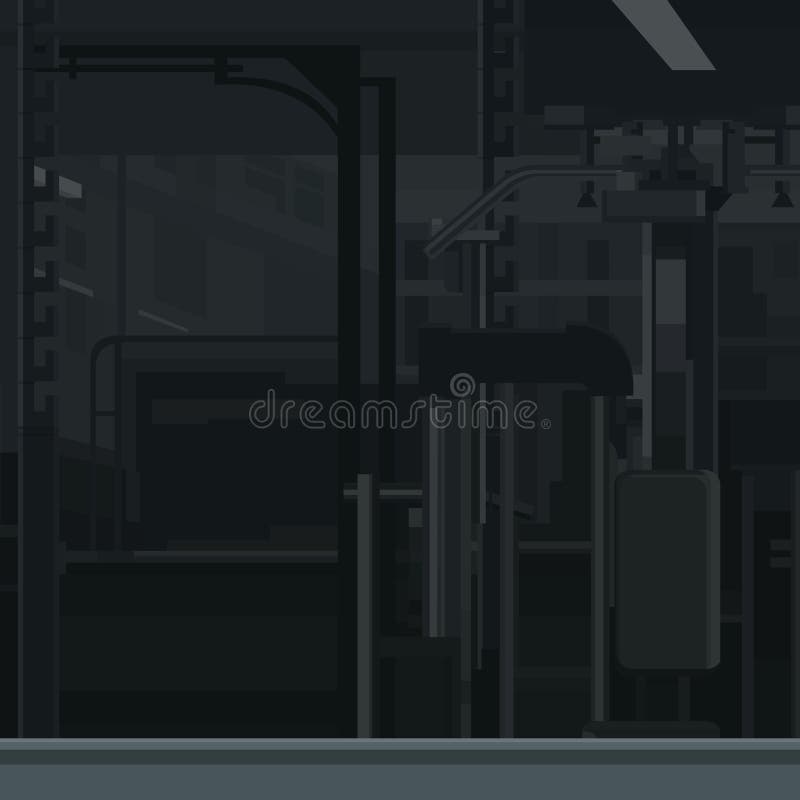 Gray Abstract Gym Background with Exercise Equipment Stock Vector ...