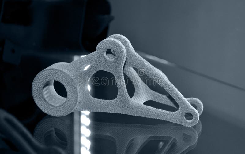 Gray Abstract Models Printed on 3d Printer from Powder Close-up. Stock ...