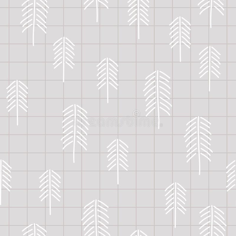 Gray Abstract Neutral Checkered Background with White Christmas Trees ...