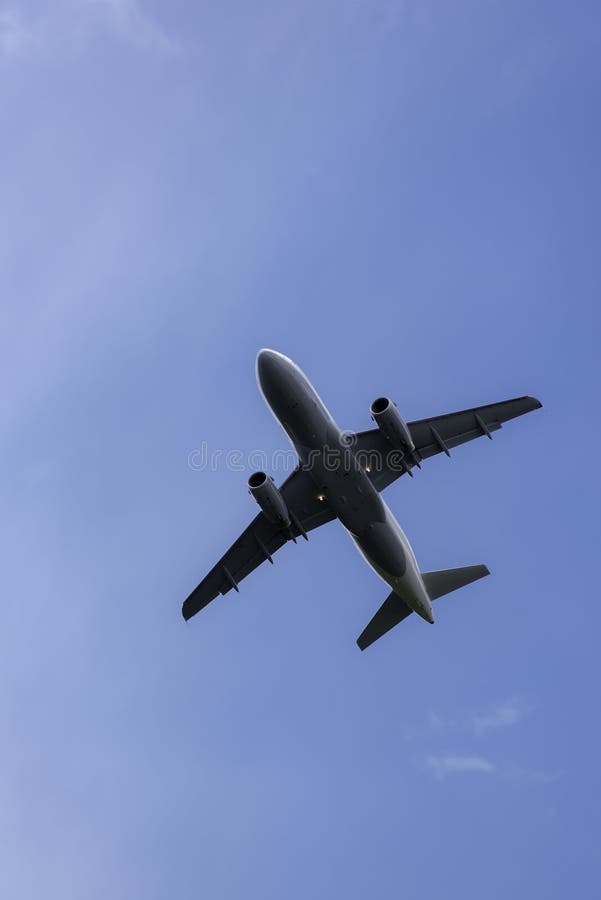 Gray Airplane Under Blue Sky during Daytime Stock Photo - Image of ...