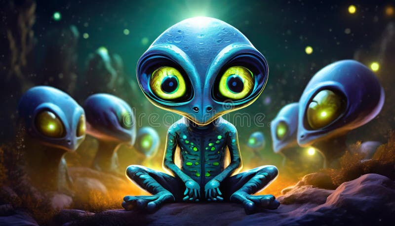 Gray alien stock illustration. Illustration of anime - 321224161