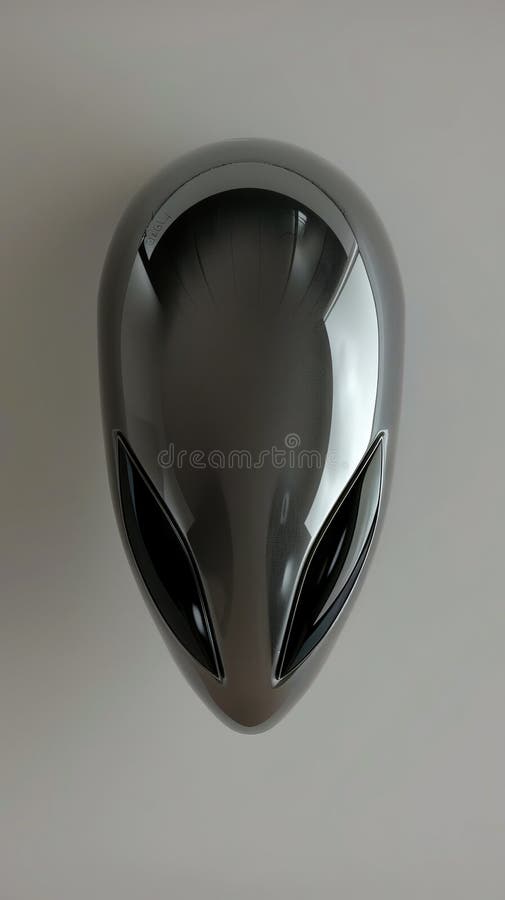 A Gray Alien Head with Black Eyes Stock Photo - Image of eyes, silver ...