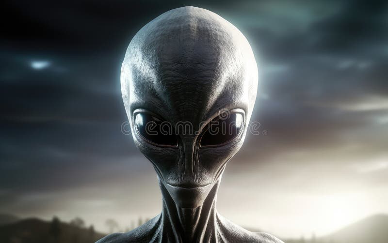 Gray Alien Portrait. Alien Creatures on Earth. Aliens from Outer Space ...
