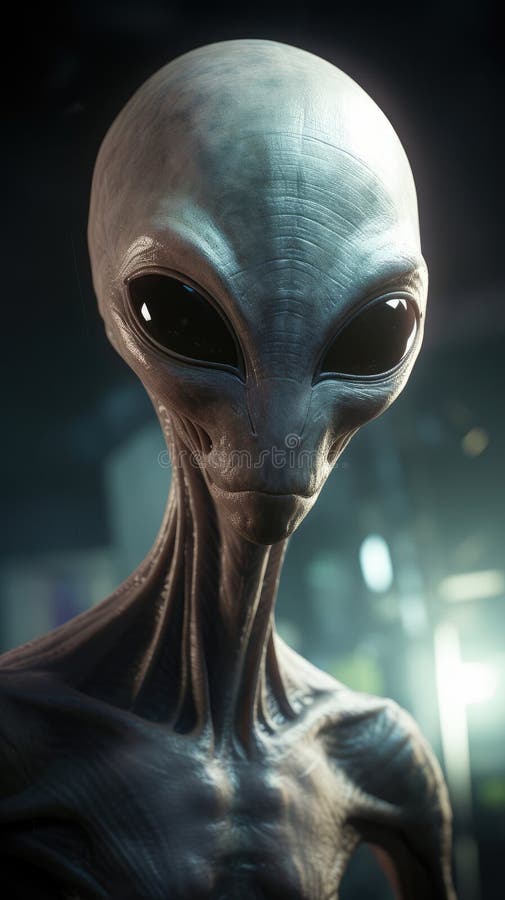 Gray Alien Portrait. Alien Creatures on Earth. Aliens from Outer Space ...