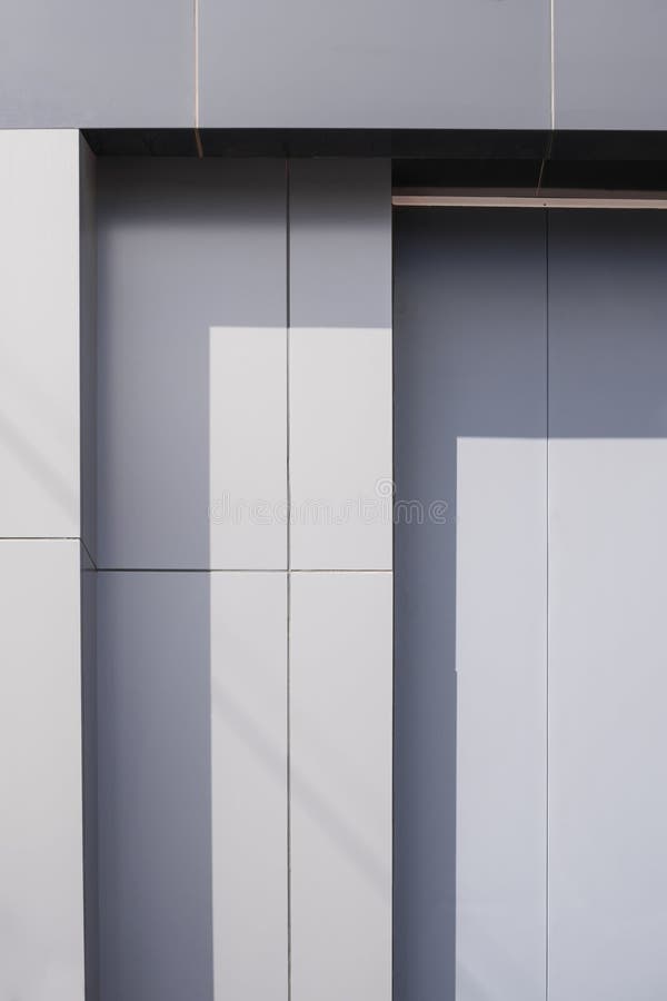 Gray Aluminium Composite Tile Wall Decoration in Steps Pattern Outside ...