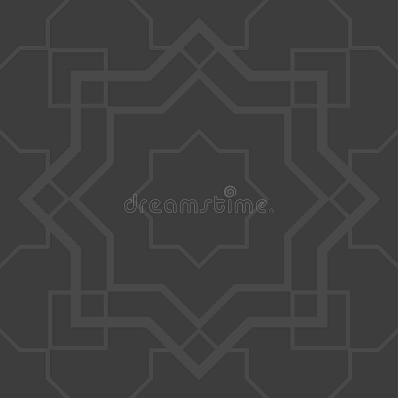 Gray Arabesque Seamless Pattern Stock Vector - Illustration of tile ...