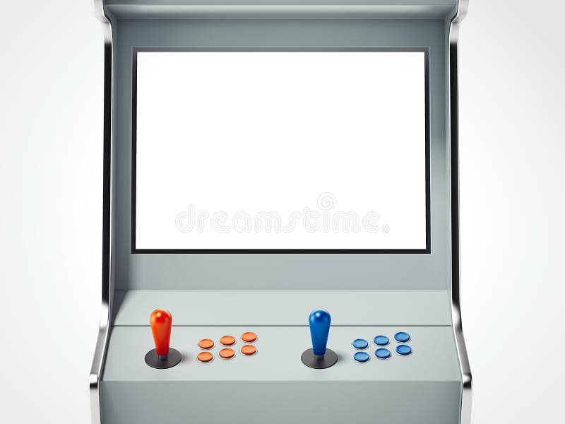 3d Rendering of a Arcade Machine Line Drawing Isolated in White ...