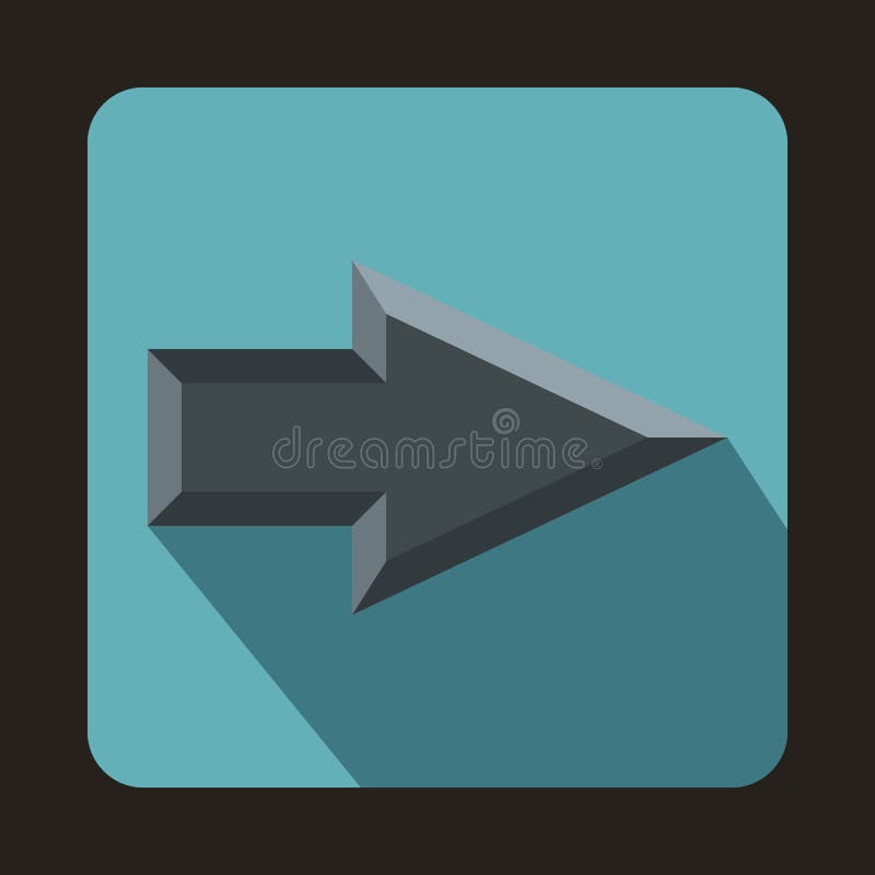 Gray Arrow Icon, Flat Style Stock Vector - Illustration of graphic ...