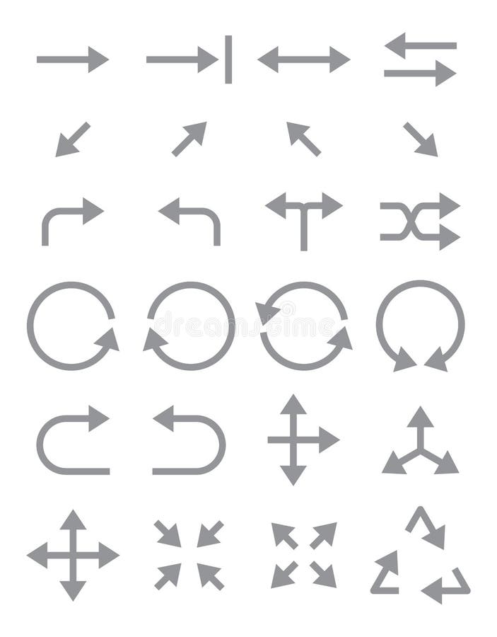 Gray arrows icons set stock vector. Illustration of button - 68795688