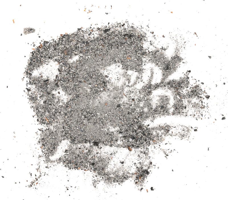 Gray Ash from Cigarettes Isolated on White Background. Cinder Texture ...