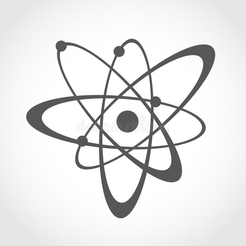 Gray Atom Icon. Vector Illustration. Stock Illustration - Illustration ...