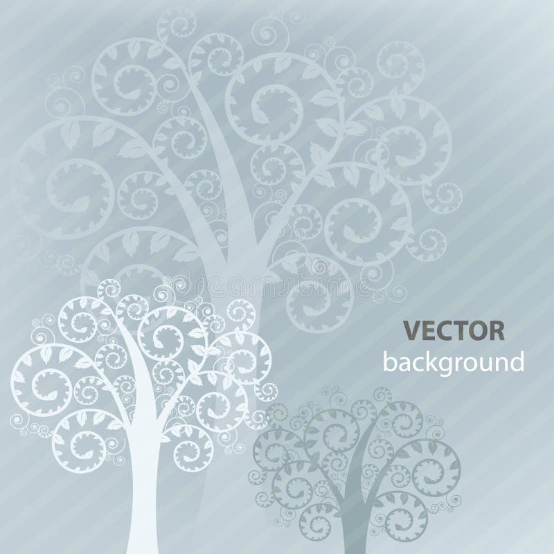 Gray Background with Abstract Trees Stock Vector - Illustration of ...