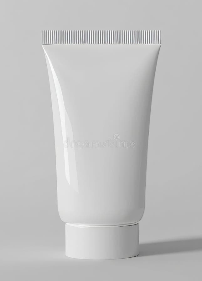 Gray Background with a Mockup of a PNG Cosmetic Tube. a Cosmetic Bottle ...