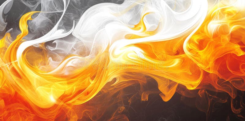 A Gray Background with an Orange and Gold Smoke Texture Flame Can Be ...