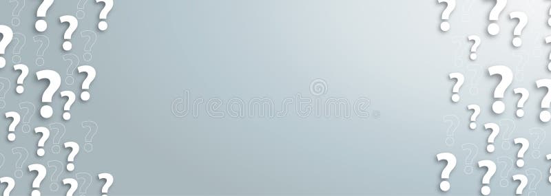 White Question Marks Gray Centre Header Stock Vector - Illustration of ...