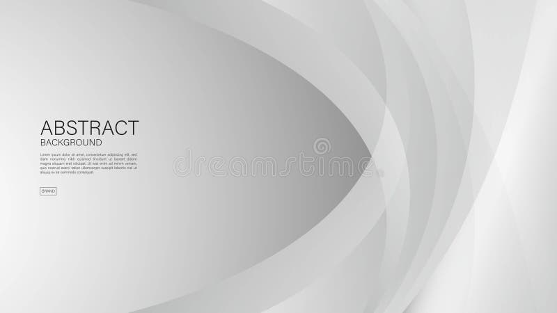 Gray Background, White Wave Background Design, Geometric Vector ...