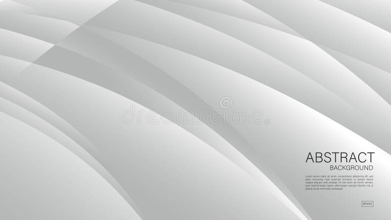 Gray Background, White Wave Background Design, Geometric Vector ...
