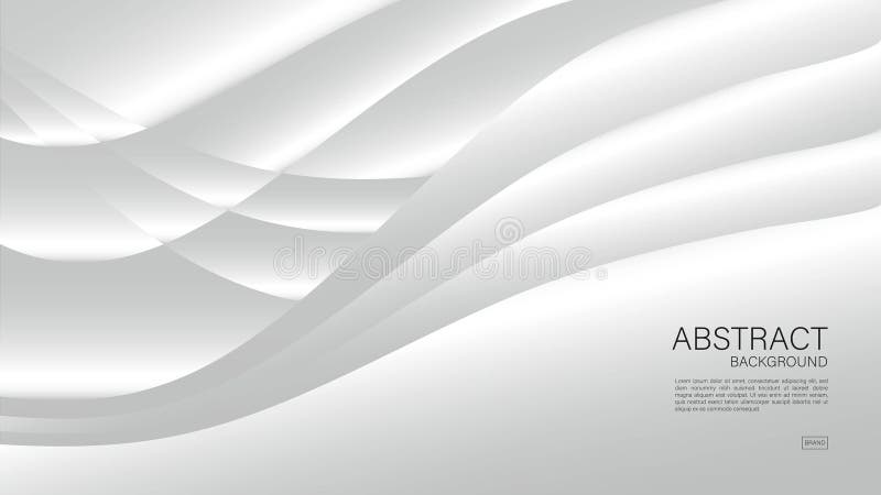 Gray Background, White Wave Background Design, Geometric Vector ...
