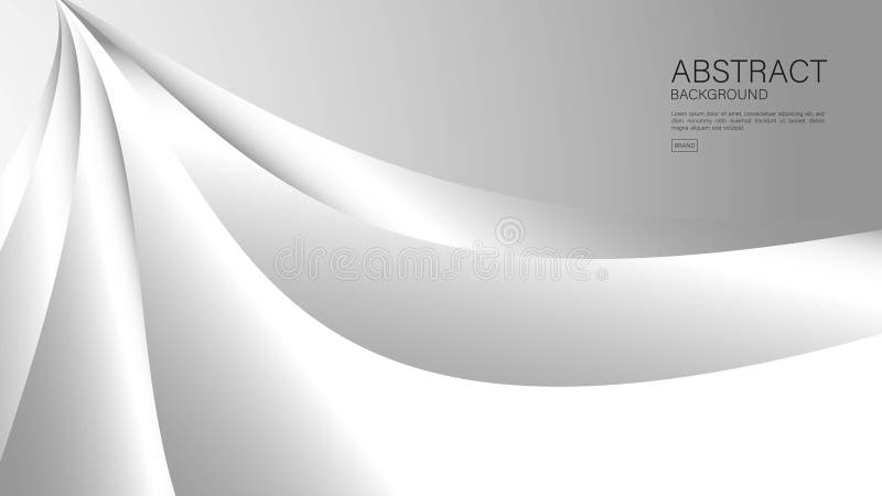 Gray Background, White Wave Background Design, Geometric Vector ...