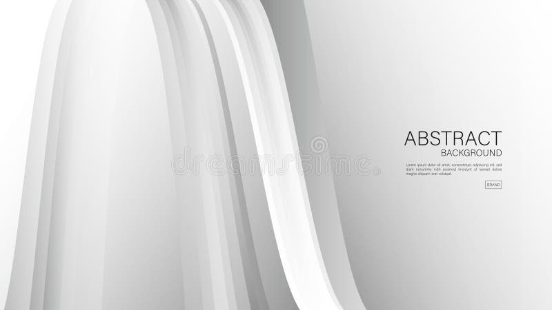 Gray Background, White Wave Background Design, Geometric Vector ...