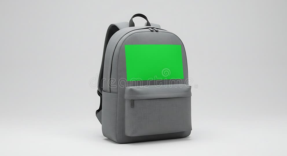 Gray Backpack Mockup with Green Screen Stock Illustration ...