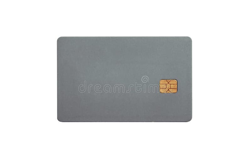 Gray Bank Card with a Chip Isolated Image on a White Stock Photo ...
