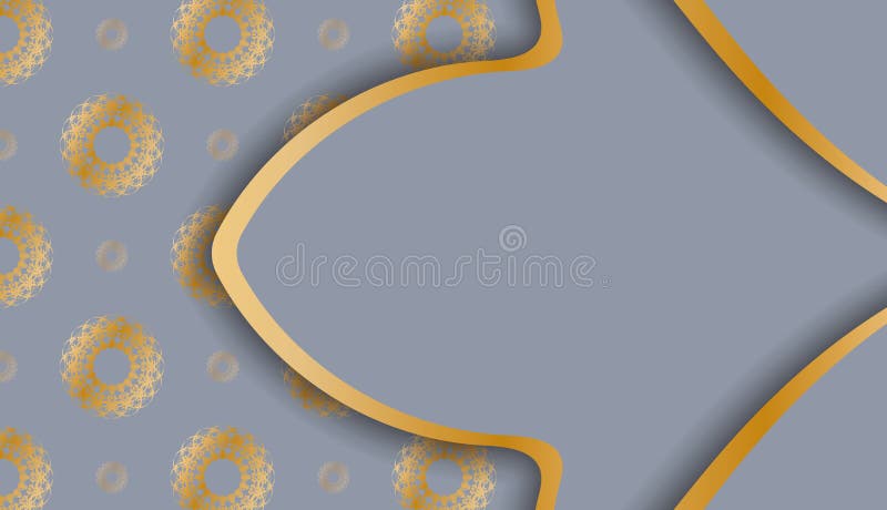 Gray Banner with Vintage Gold Pattern and Space for Logo or Text Stock ...