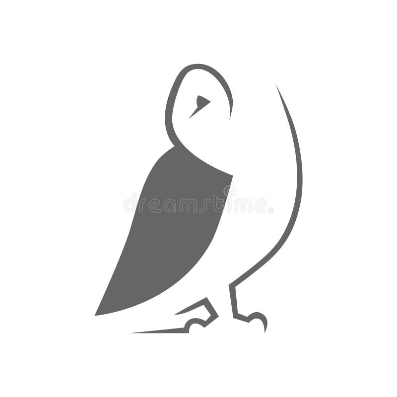 Barn Owl Symbol on White Backdrop Stock Vector - Illustration of nature ...