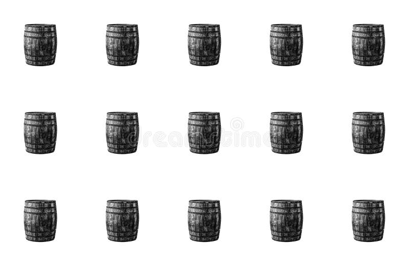 Gray Barrel Pattern Basis Stained Stands on an Isolated Background ...