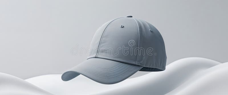 Gray Baseball Cap Mockup on Floating Background. Stock Image - Image of ...