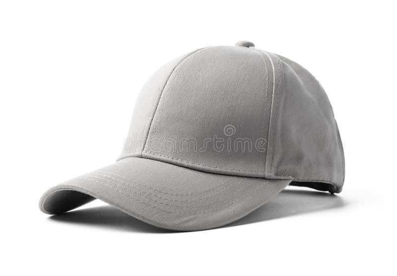 Gray Baseball Cap on White Background Stock Illustration - Illustration ...