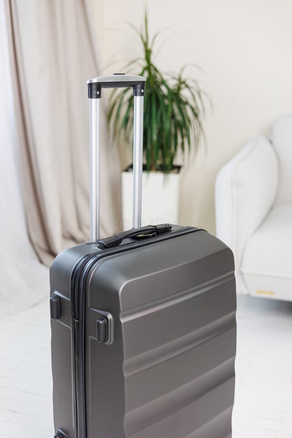 Gray Beautiful Suitcase for Tourist Stock Image - Image of object, grey ...