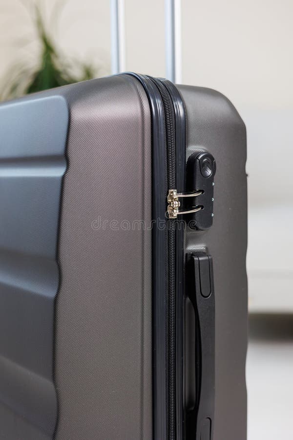 Gray Beautiful Suitcase for Tourist Stock Image - Image of plastic ...